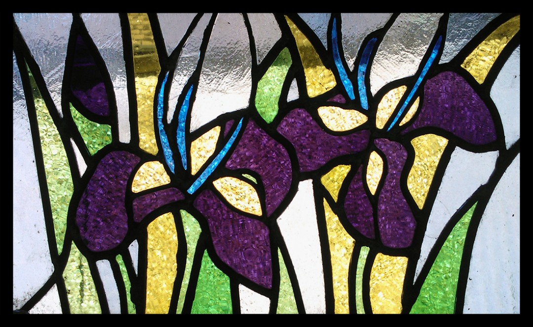 Small Iris Window - Orchid Stained Glass, Fareham