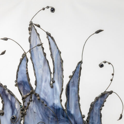 Grey jester freestanding panel - Orchid Stained Glass, Fareham