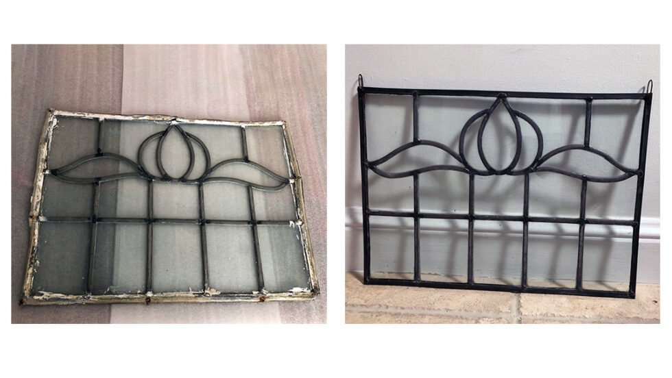 Leaded light window updated as wall art - Orchid Stained Glass, Fareham